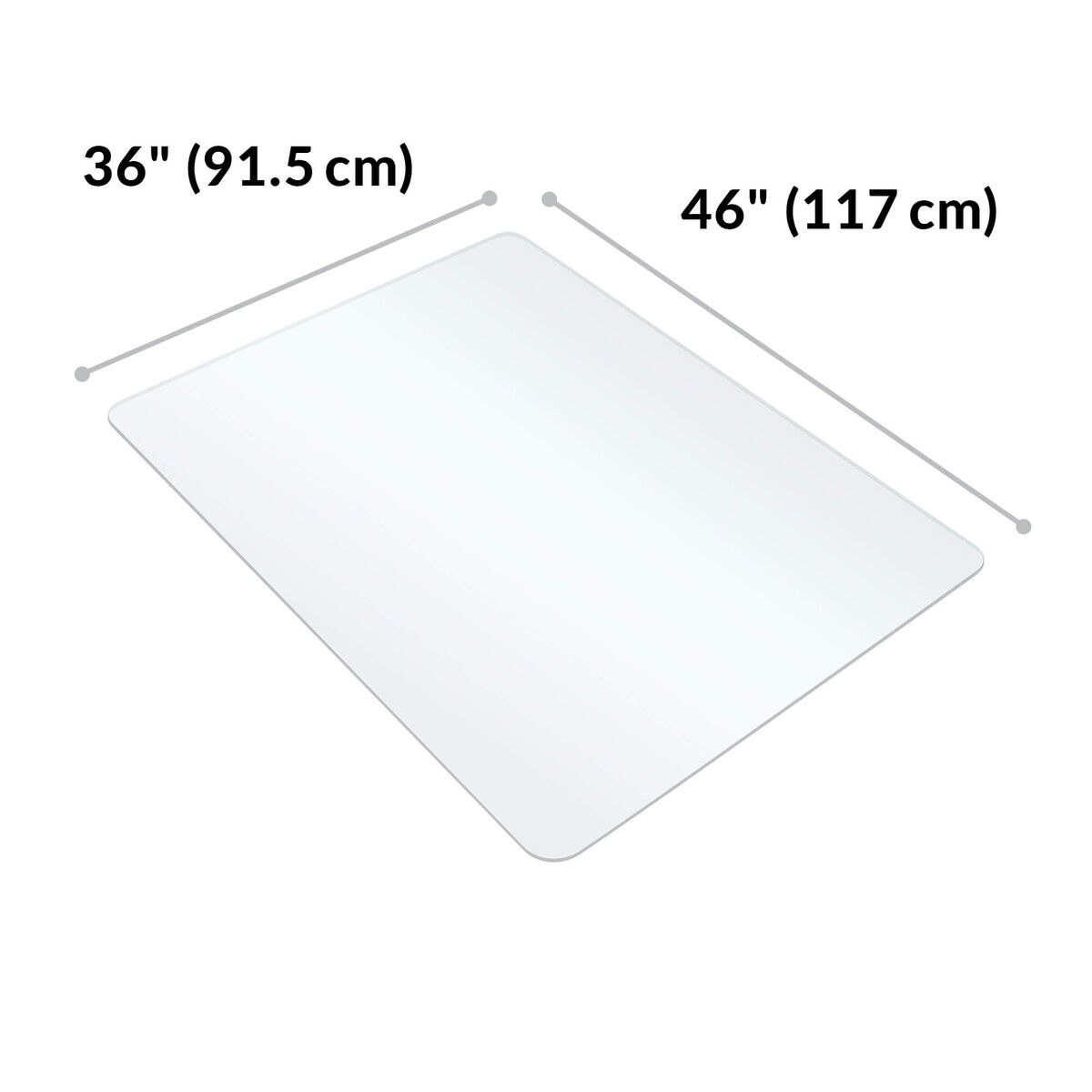 Glass Chair Mat 46x36 | Easy Gliding Tempered Glass Mat | Vari®