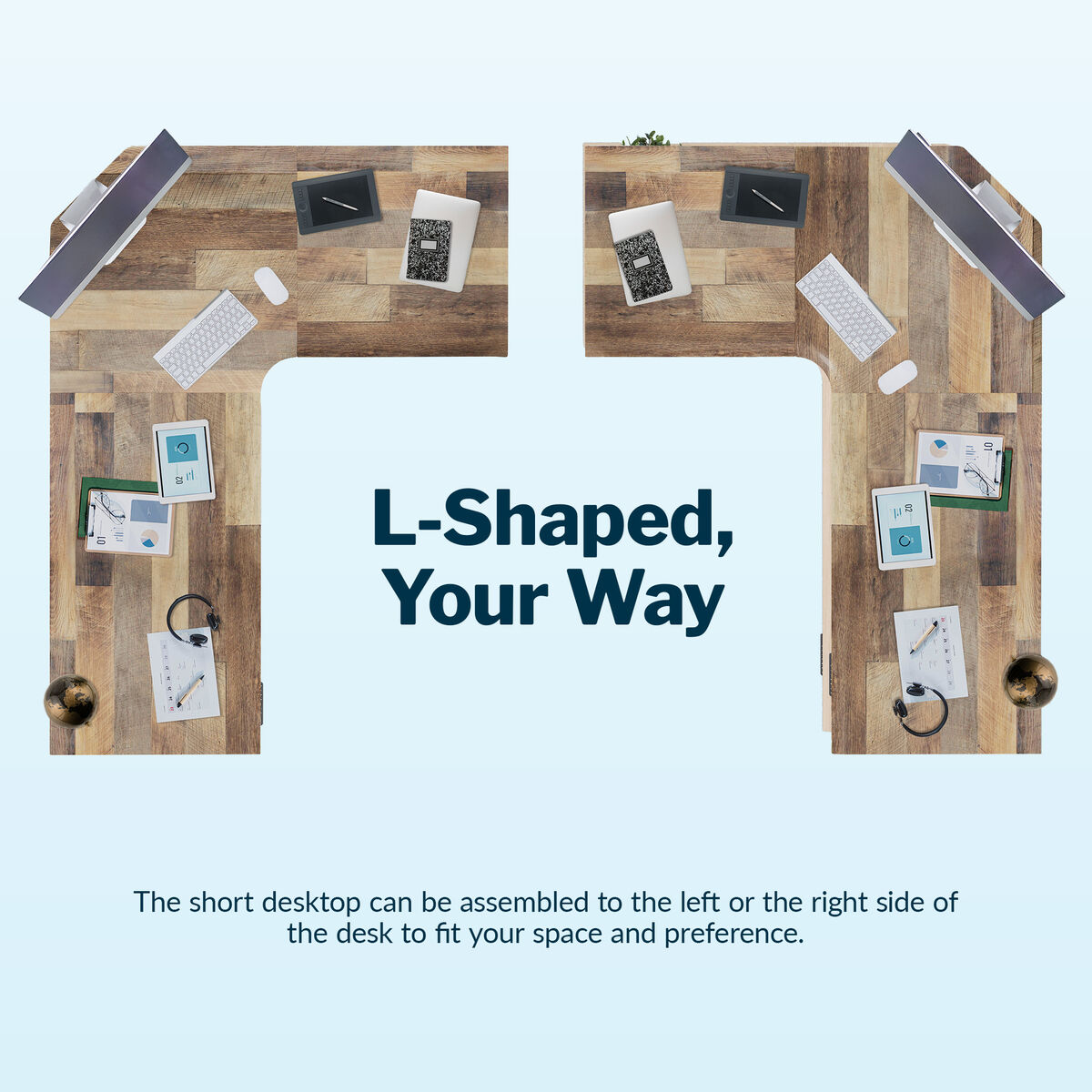 L-Shape Corner Electric Standing Desk | Height Adjustable Desks | Vari