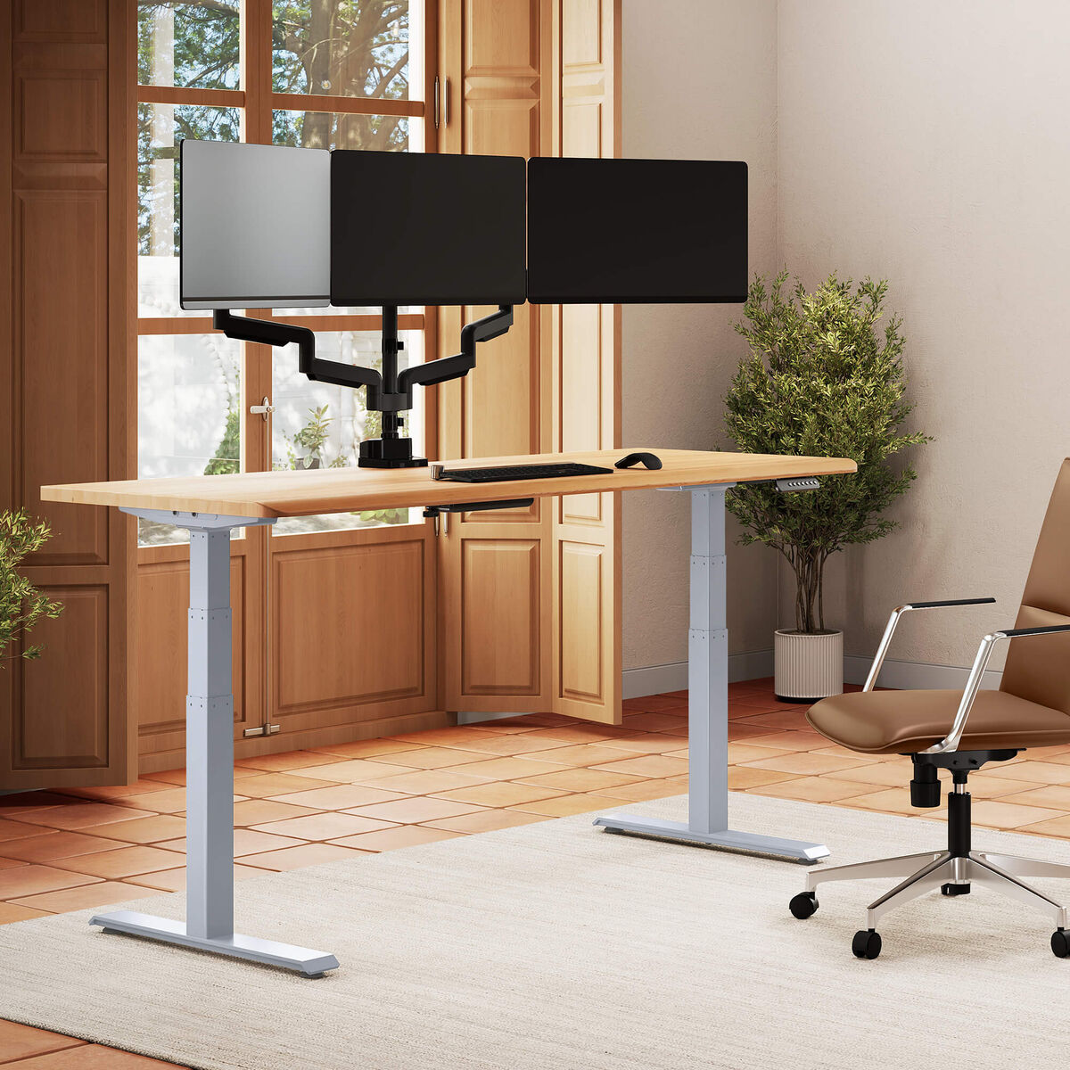 Electric Standing Desk Solid Wood 72x30 | Height Adjustable Desks | Vari