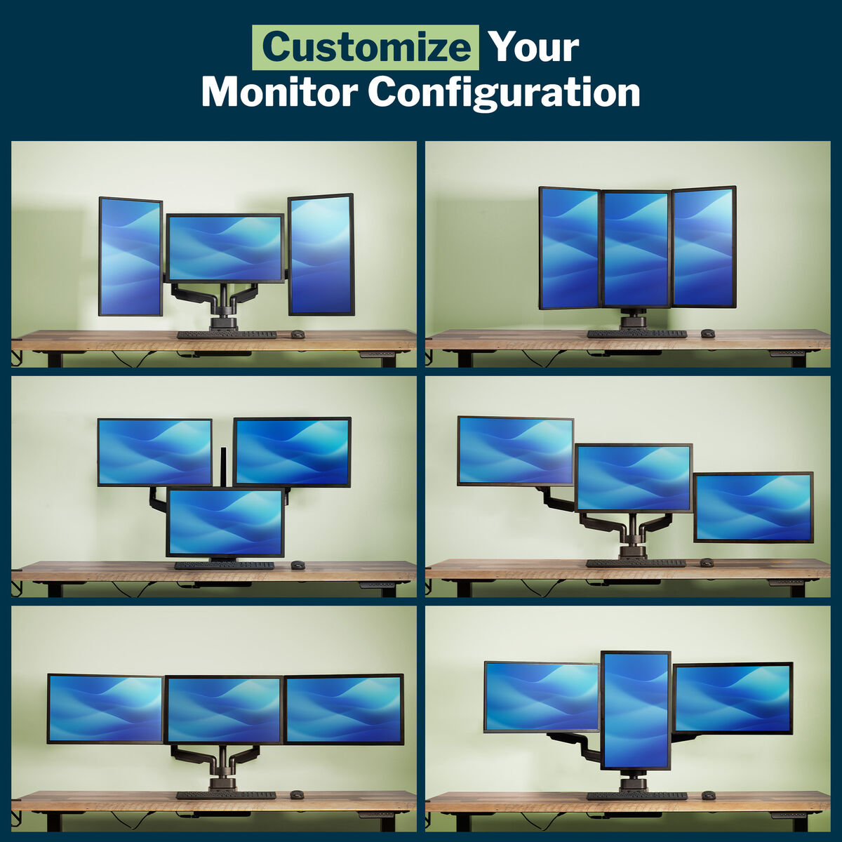 Triple-Monitor Arm | Monitor Mounts & Stands | Vari®